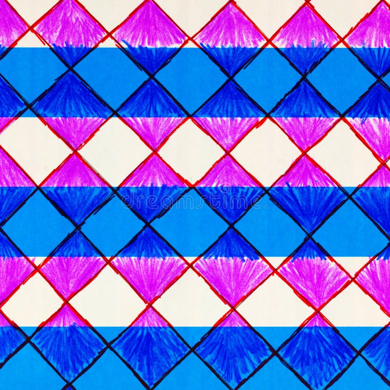 Colourful Horizontal Lines and Zig-zag Diamond Shapes. Stock Image ...