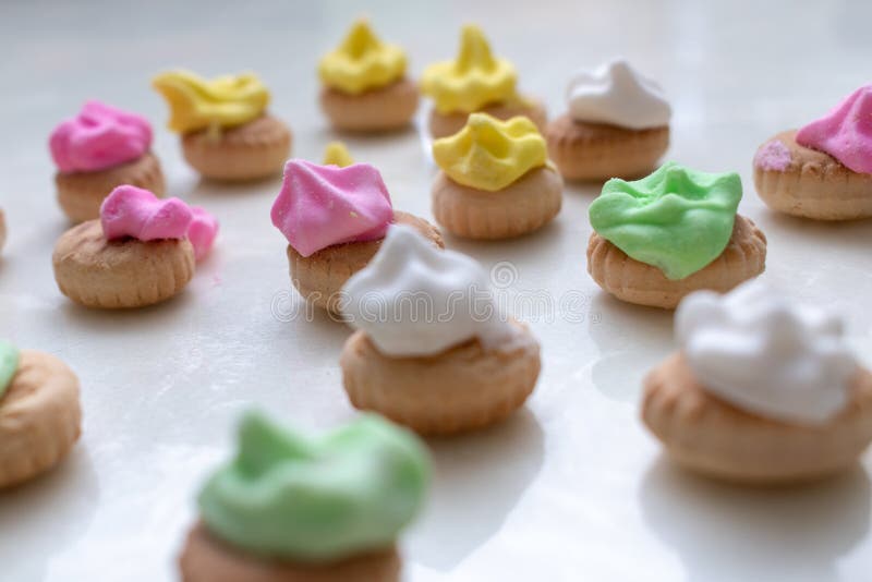 Colourful Iced Gem Biscuits for Snacks Stock Photo - Image of yummy ...