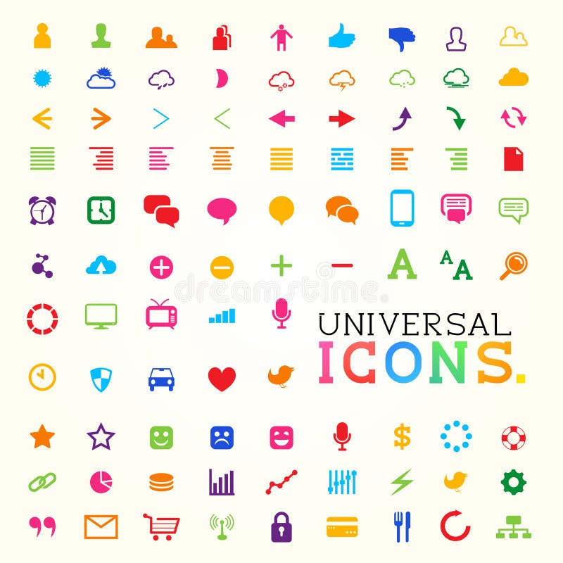 Colourful Icon Set stock vector. Illustration of symbol - 31333066