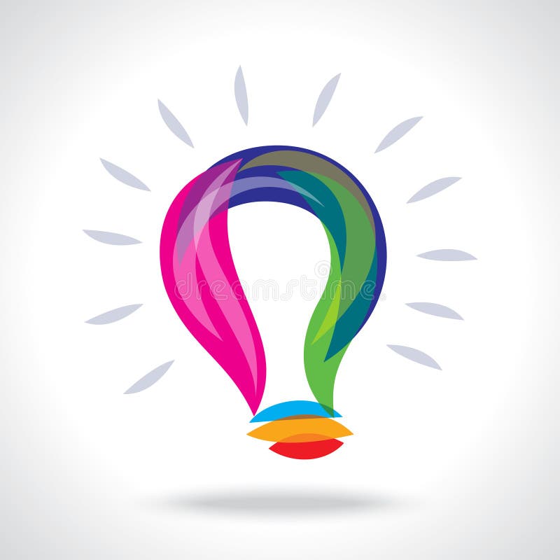 Colourful Idea in White Bulb Stock Vector - Illustration of drawing ...