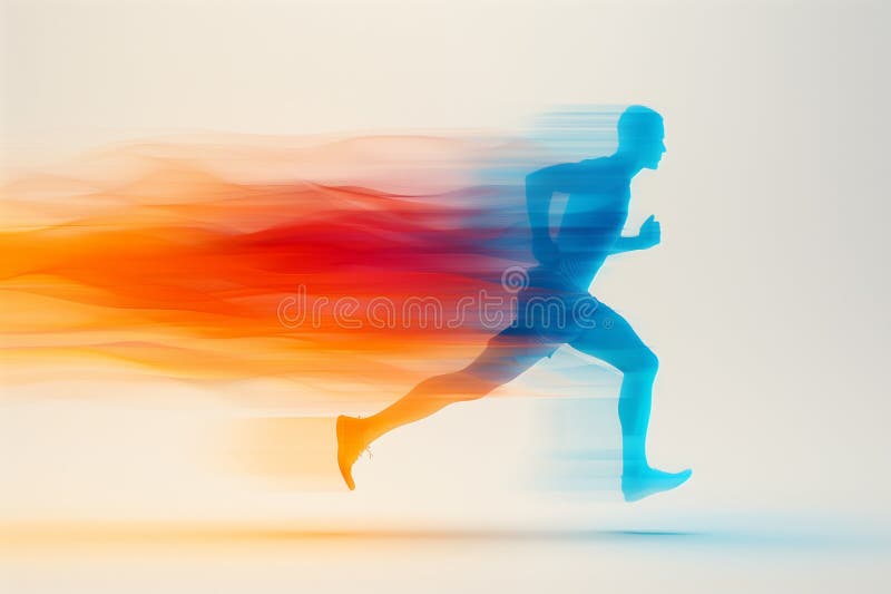 Colourful Illustration of a Running Man. Stock Illustration ...