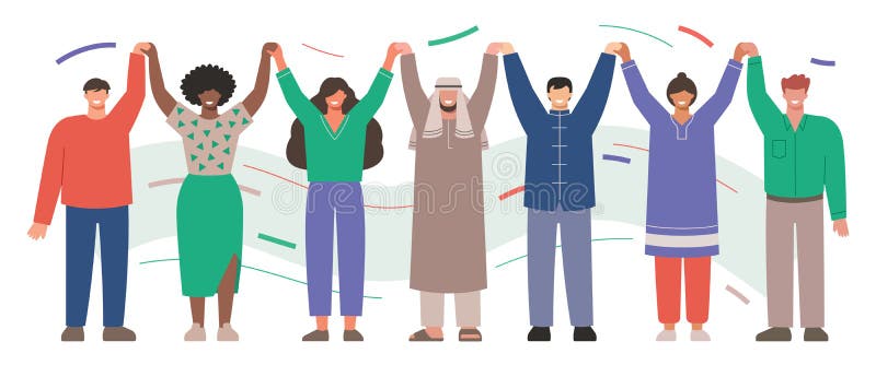 Unity in Diversity Flat Vector Illustration of People Standing Together ...