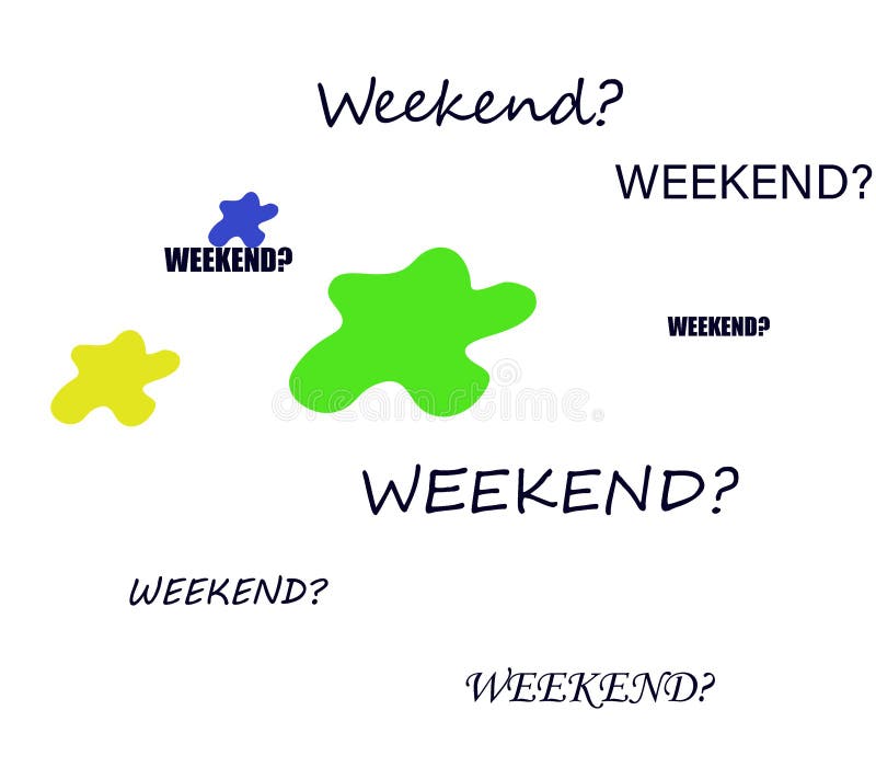 Happy Weekend Greeting Card. White Background With Blue Bubbles. Happy ...