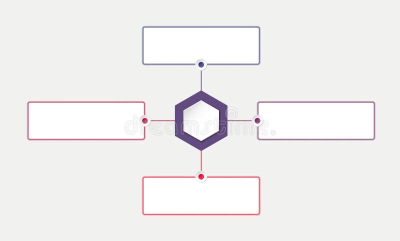 Business Infographic Template with Hexagons and Text Boxes. Four Steps ...