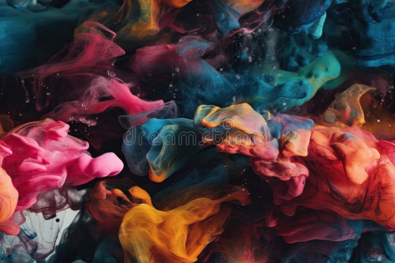 Colourful Ink in Water. Seamless Repeating Pattern Stock Illustration ...