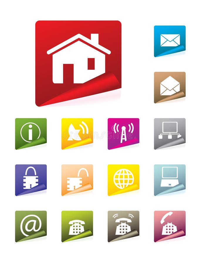 Colourful Internet Label Set. Stock Vector - Illustration of reflection ...