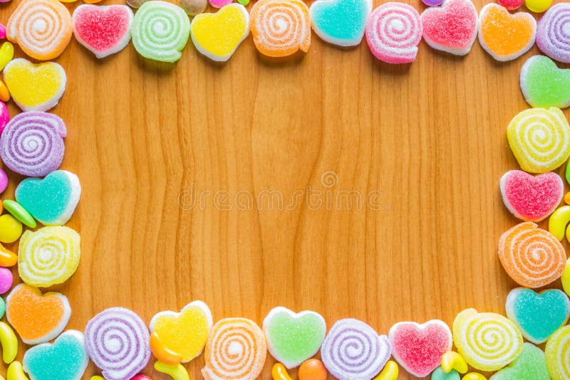 Colourful Jelly Candies Frame Stock Image - Image of orange, lollipop ...