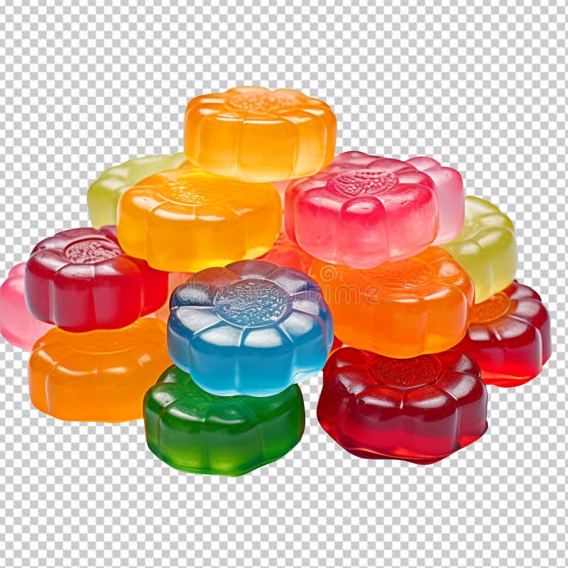 Colourful Jelly Candies Isolated on Transparent Background Stock Photo ...
