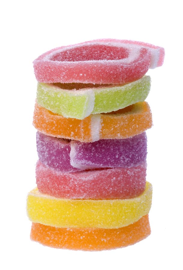 Colourful Jelly Sweets Isolated Stock Image - Image of colours, lemon ...