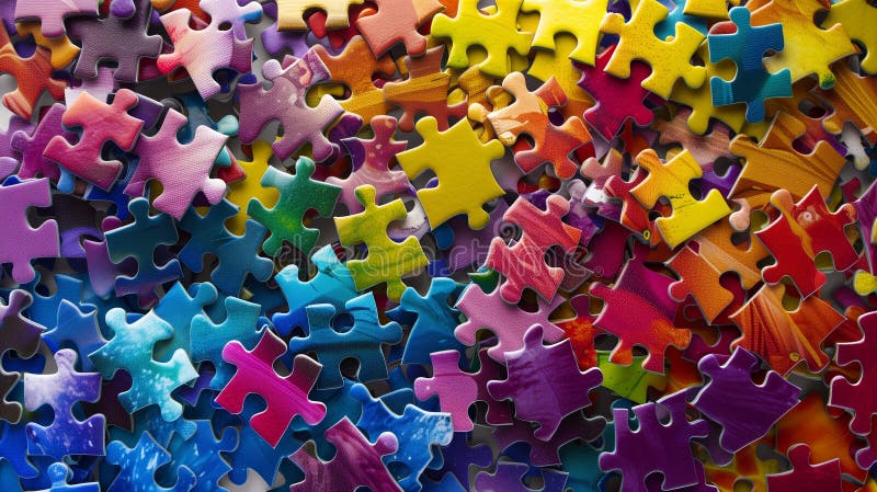 Colourful Jigsaw Puzzle Pieces Pattern, Creativity and Cooperation ...