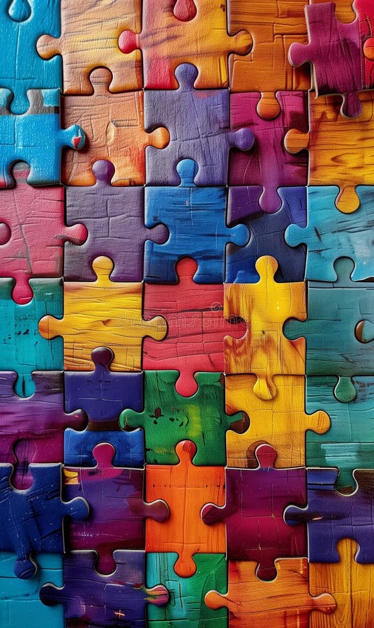 Colourful Jigsaw Puzzle Pieces Pattern, Creativity and Cooperation ...