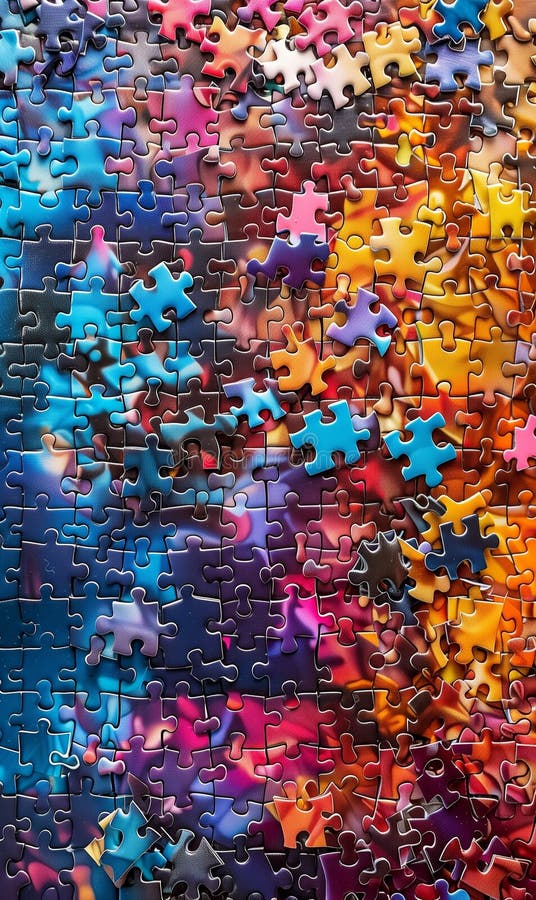 Colourful Jigsaw Puzzle Pieces Pattern, Creativity and Cooperation ...