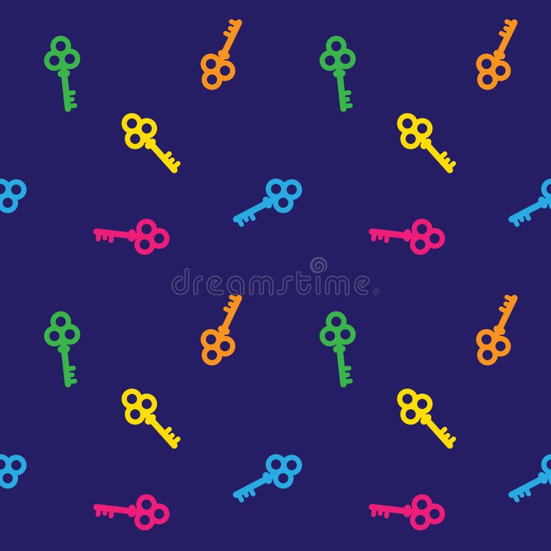 Colourful Keys Pattern on Dark Blue Background Stock Vector ...