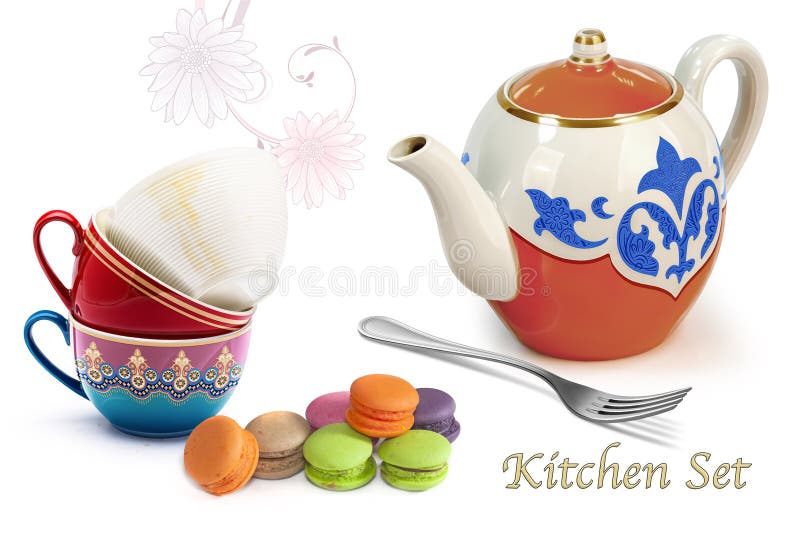 Colourful Kitchen Wall Tile Design for Kitchen Interior, 3D Rendering ...