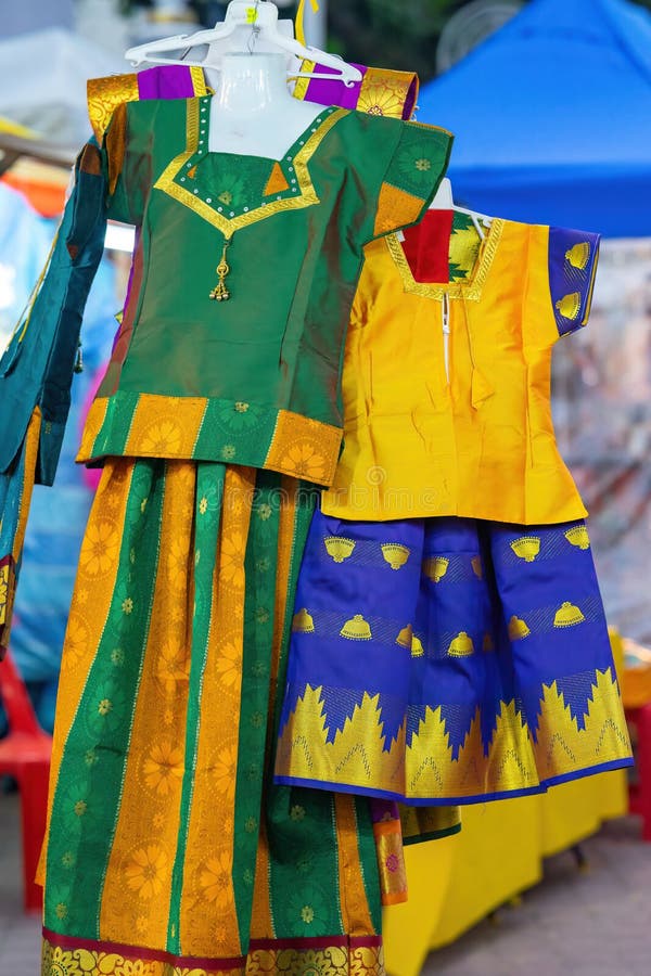 Colourful Lehenga for Kids on Display at the Market Stock Image - Image ...