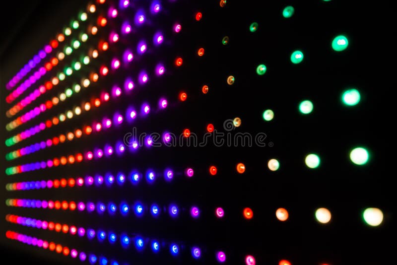 Colourful Lights on Black Background. RGB LED Strips, LED Matrix of ...