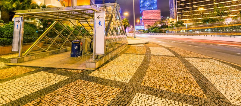 Colourful Lights of Macau Streets at Night, China Stock Photo - Image ...
