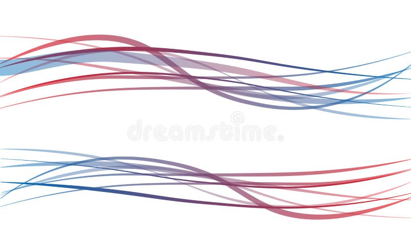 Colourful Blue and Red Line Wave Set, Vector Illustration Stock Vector ...