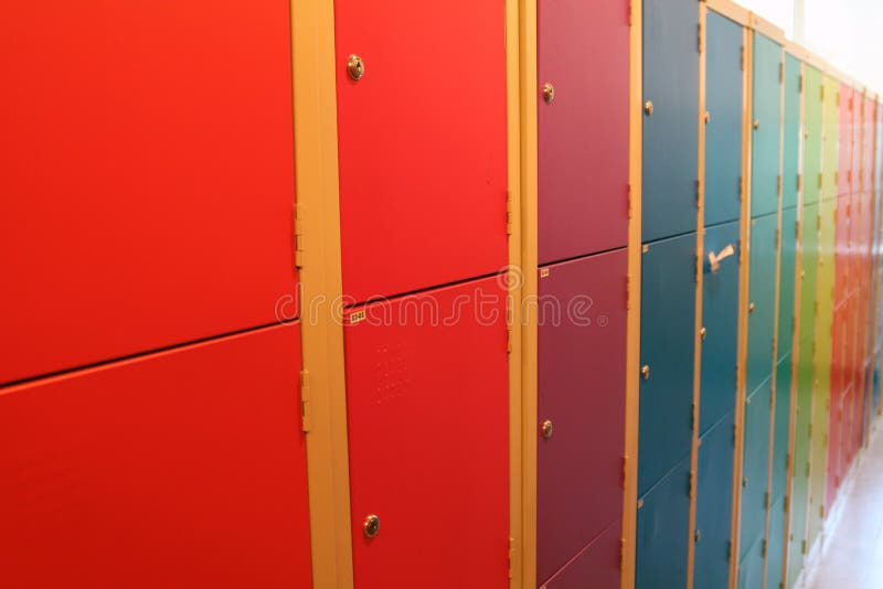 Colourful Locker stock photo. Image of education, hallway - 82744444