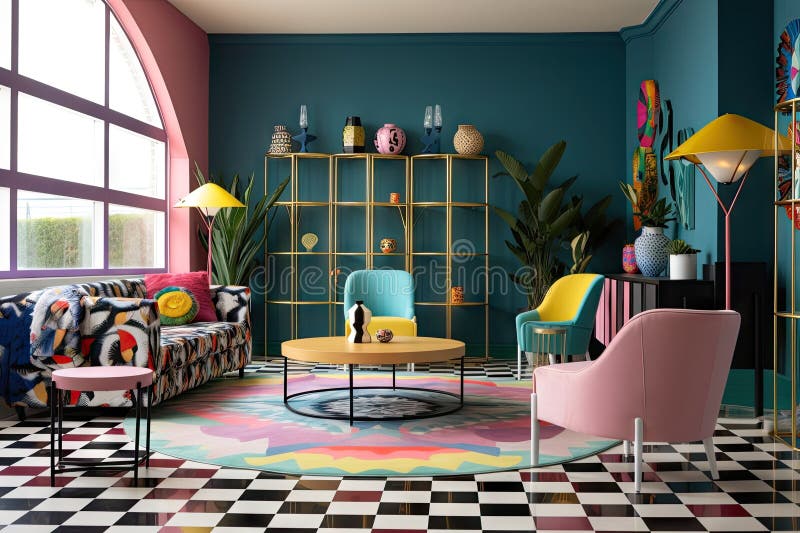 Colourful Lofi Interior with Bold, Geometric Patterns and Pops of ...