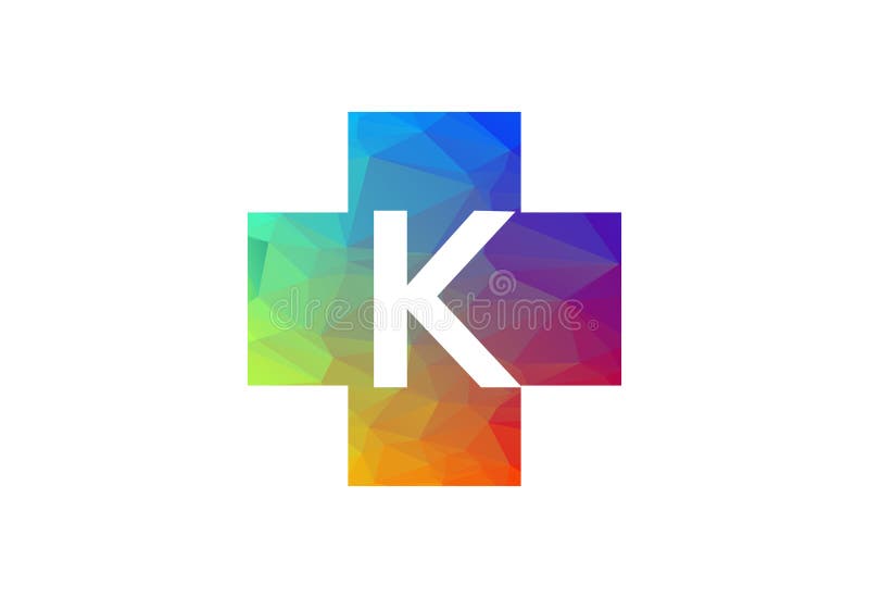 Low Poly and K Letter Logo Design, Vector Illustration Stock ...