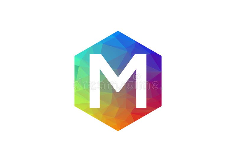 Low Poly and M Letter Logo Design, Vector Illustration Stock ...
