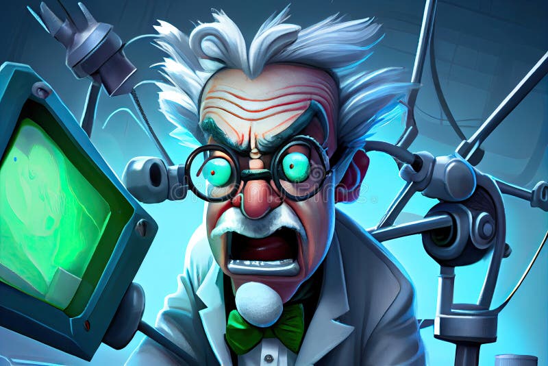 Colourful Mad Scientist in Laboratory Doing Experiments Generative AI ...