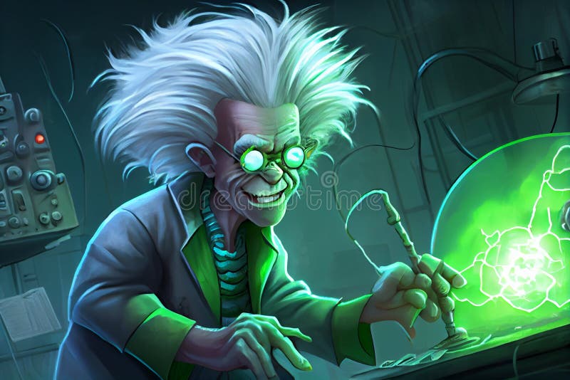 Colourful Mad Scientist in Laboratory Doing Experiments Generative AI ...