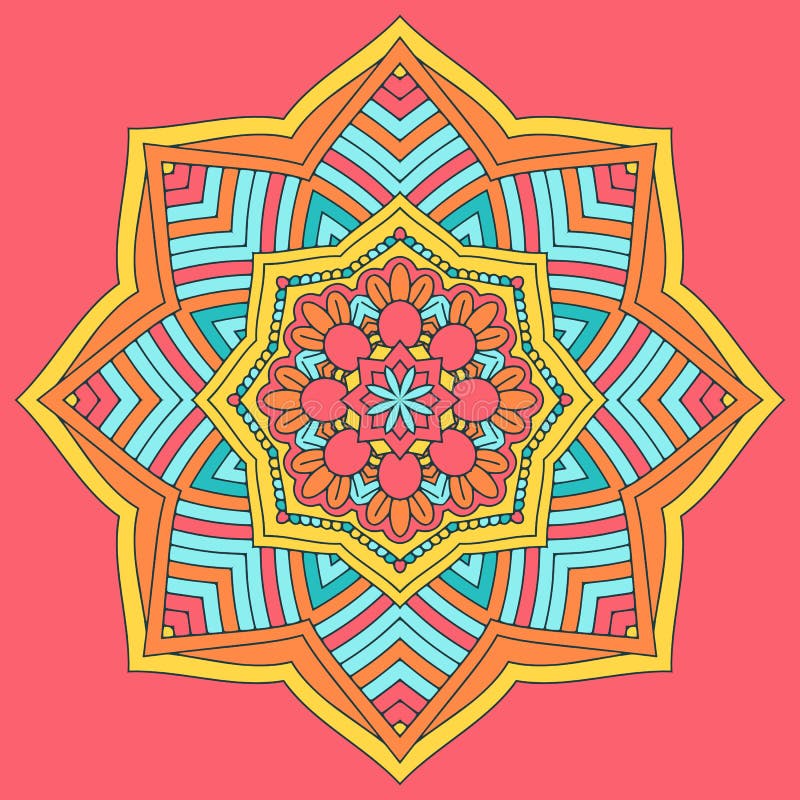 Colourful mandala stock vector. Illustration of header - 242590872
