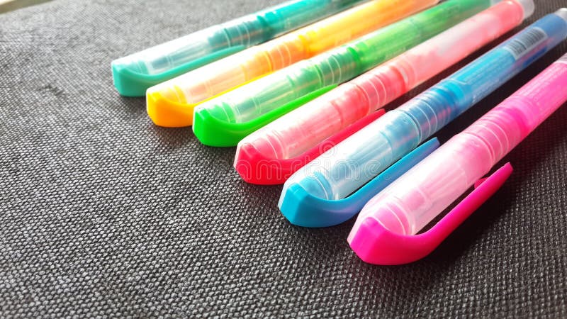 Colourful markers stock photo. Image of colourful, table - 42755490