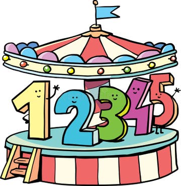 Math Carousel with Numbers from 1 To 5 Stock Illustration ...