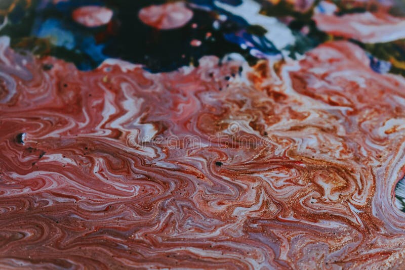 Messy red paint pail stock image. Image of paint, spill - 2532811