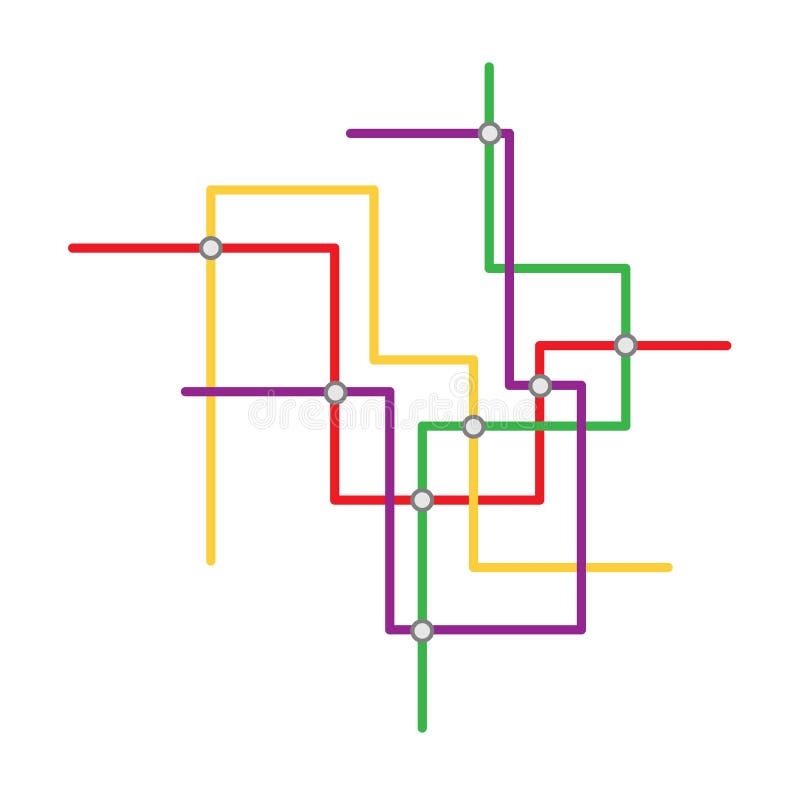 Simple Metro Map, Edittable Vector Illustration Stock Vector ...