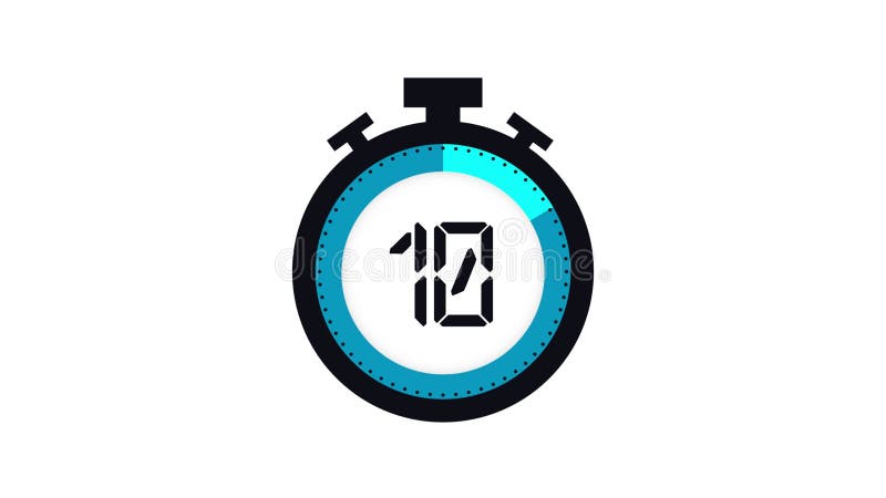 Colourful Minimal Countdown Timer Animation from 10 To 0 Seconds ...