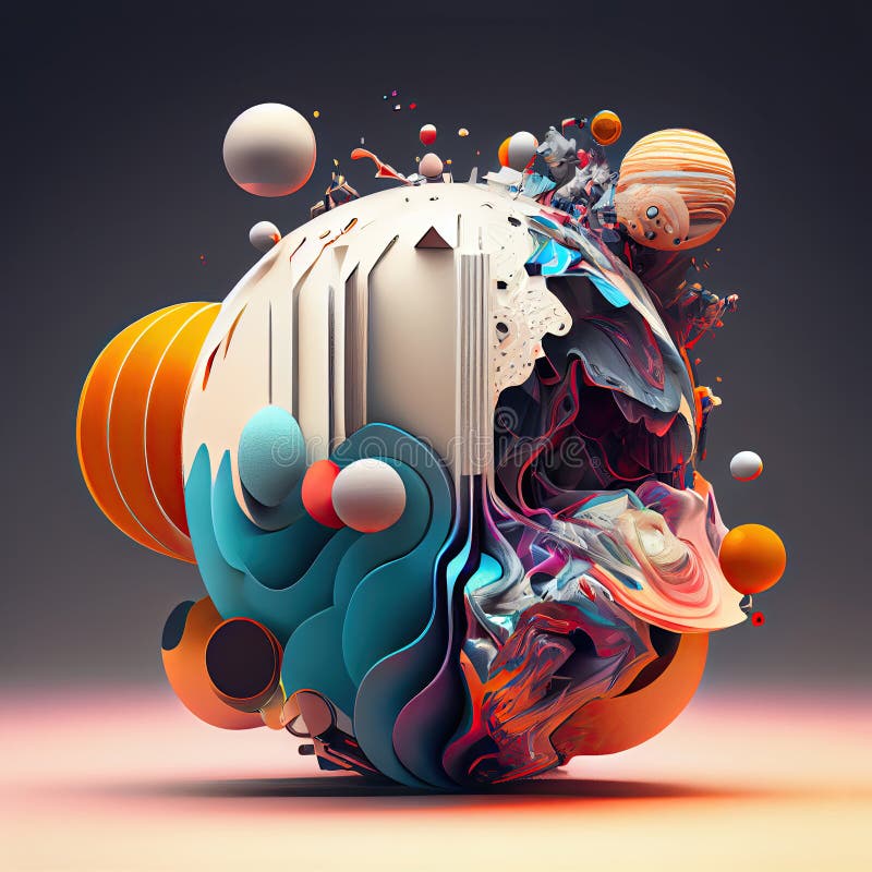 Colourful Mixed Dimension Design Stock Illustration - Illustration of ...