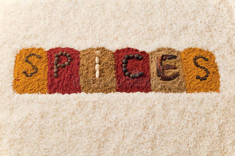 Colourful Mixed spices stock image. Image of word, words - 18203589