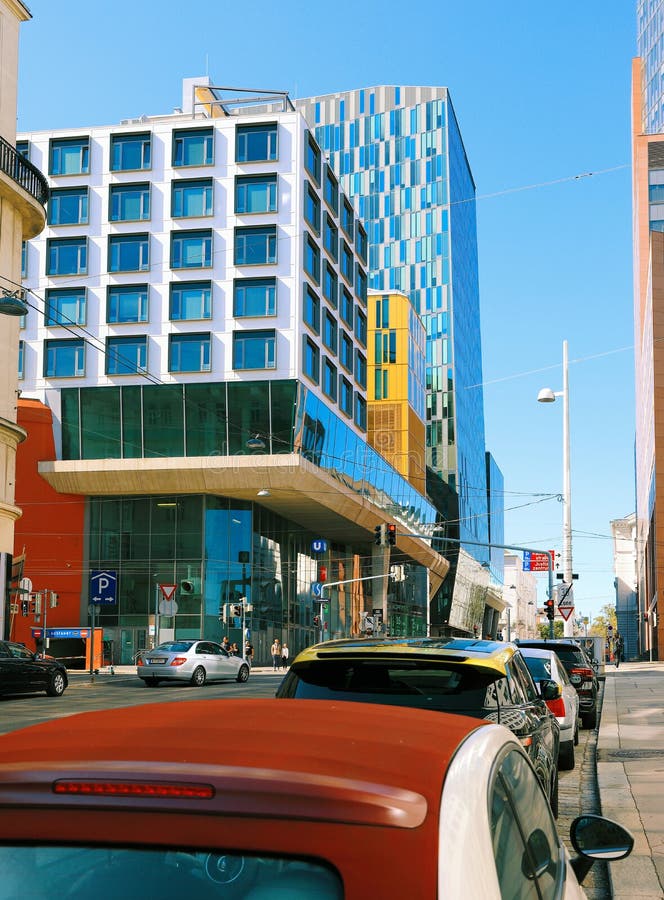 Colourful Modern View of the Vienna Streets Editorial Photo - Image of ...