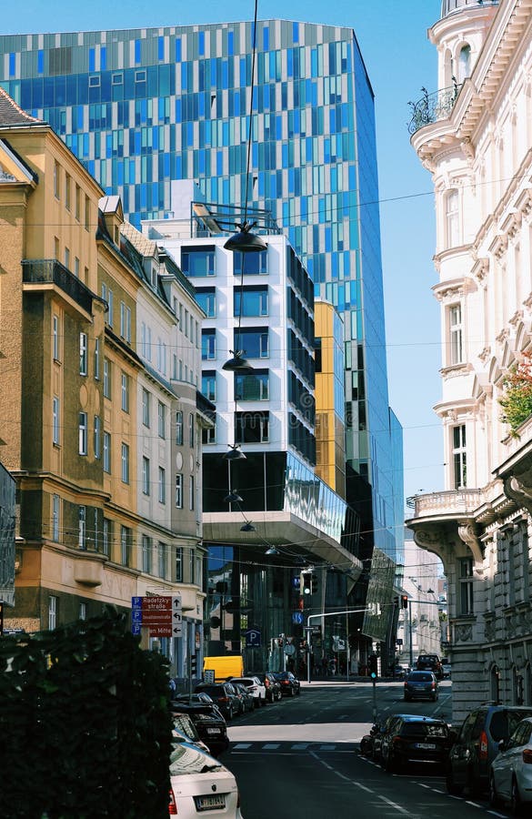 Colourful Modern View of the Vienna Streets Editorial Stock Image ...