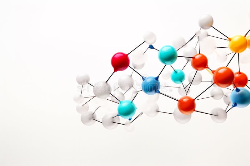 Colourful Molecular Structure on a White Background Scientific ...