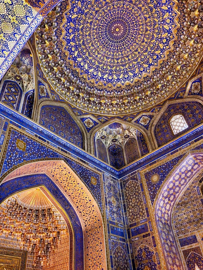 Mosaic Patterns of Uzbekistan Mosques Stock Photo - Image of relief ...