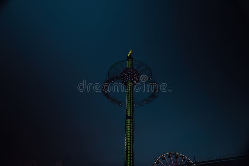 Colourful Motion Neon of Fun Fair at Night Stock Photo - Image of dizzy ...