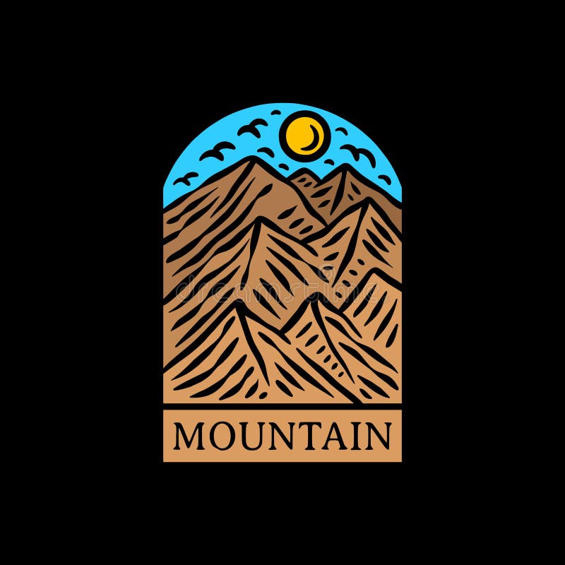 Colourful Mountain Logo Vector Design Illustration Emblem Stock Vector ...