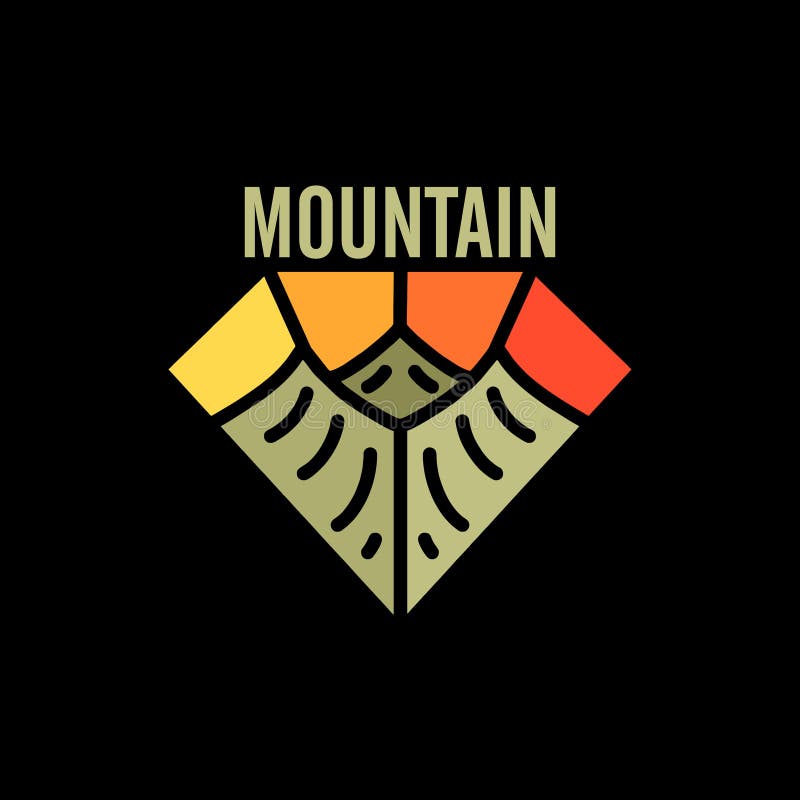 Colourful Mountain Logo Vector Design Illustration Emblem Stock Vector ...