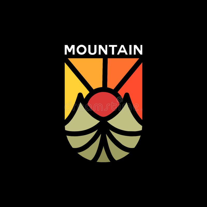 Colourful Mountain Logo Vector Design Illustration Emblem Stock Vector ...