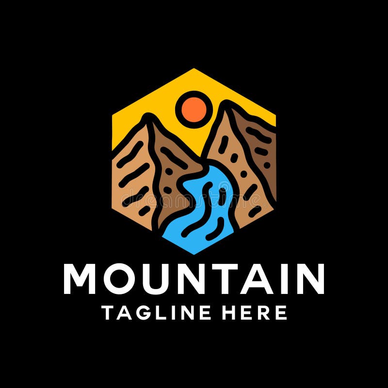 Colourful Mountain Logo Vector Design Illustration Emblem Stock Vector ...