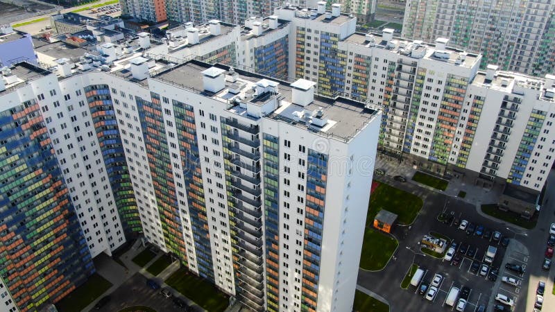 Colourful Multi-storey Complex of New Buildings. Motion Stock Photo ...