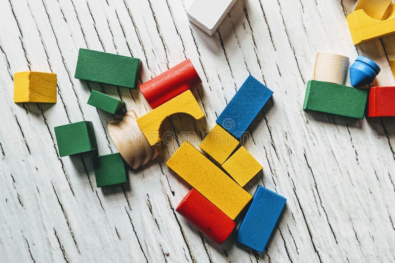 Colourful Multicoloured Building Wooden Toy Blocks Geometric for Kid ...