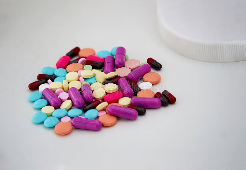 Colourful ,multiple Shape Pills Capsules Tablets Medicine on White ...