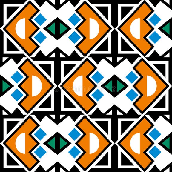 Colourfull Ndebele Design Pattern Backgrounds Stock Vector ...