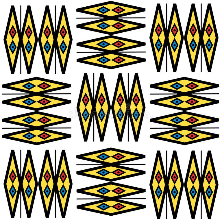 Colourfull Ndebele Design Pattern Backgrounds Stock Vector ...